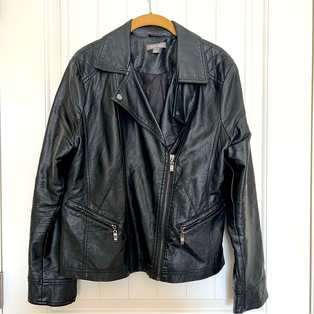 Faux Leather Moto Jacket - Gem